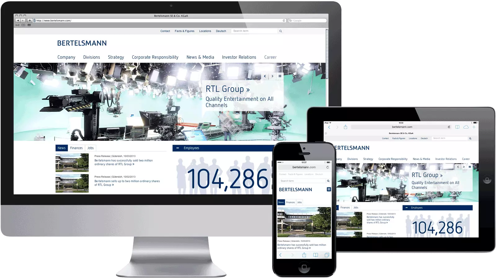 Bertelsmann Homepage Sets New Accents